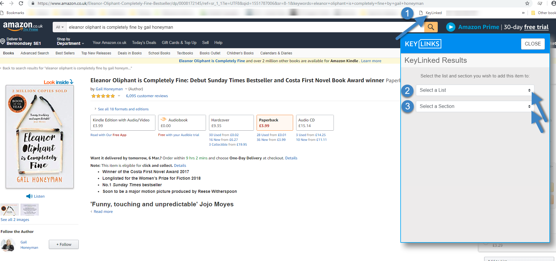 KeyLinked: Bookmark tool